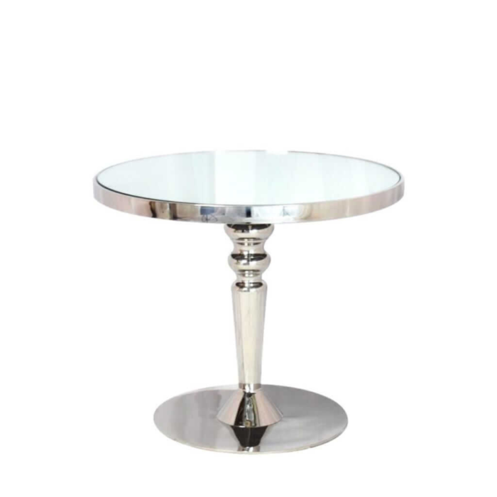 Stiletto Silver Cocktail Table - Glam Party Rentals