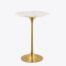 Camila Gold/White Marble Highboy Table - Glam Party Rentals