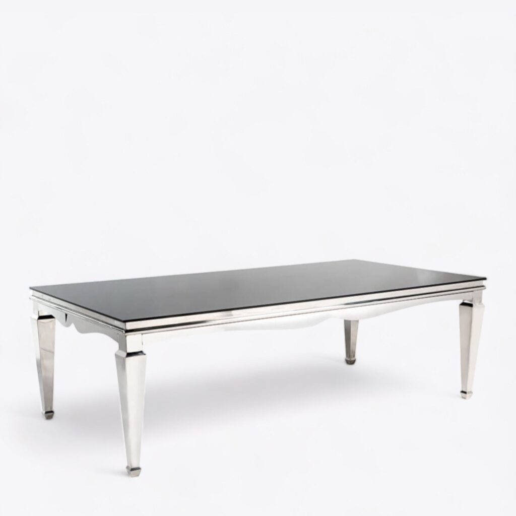 Hollywood Silver Dining Table - Glam Party Rentals